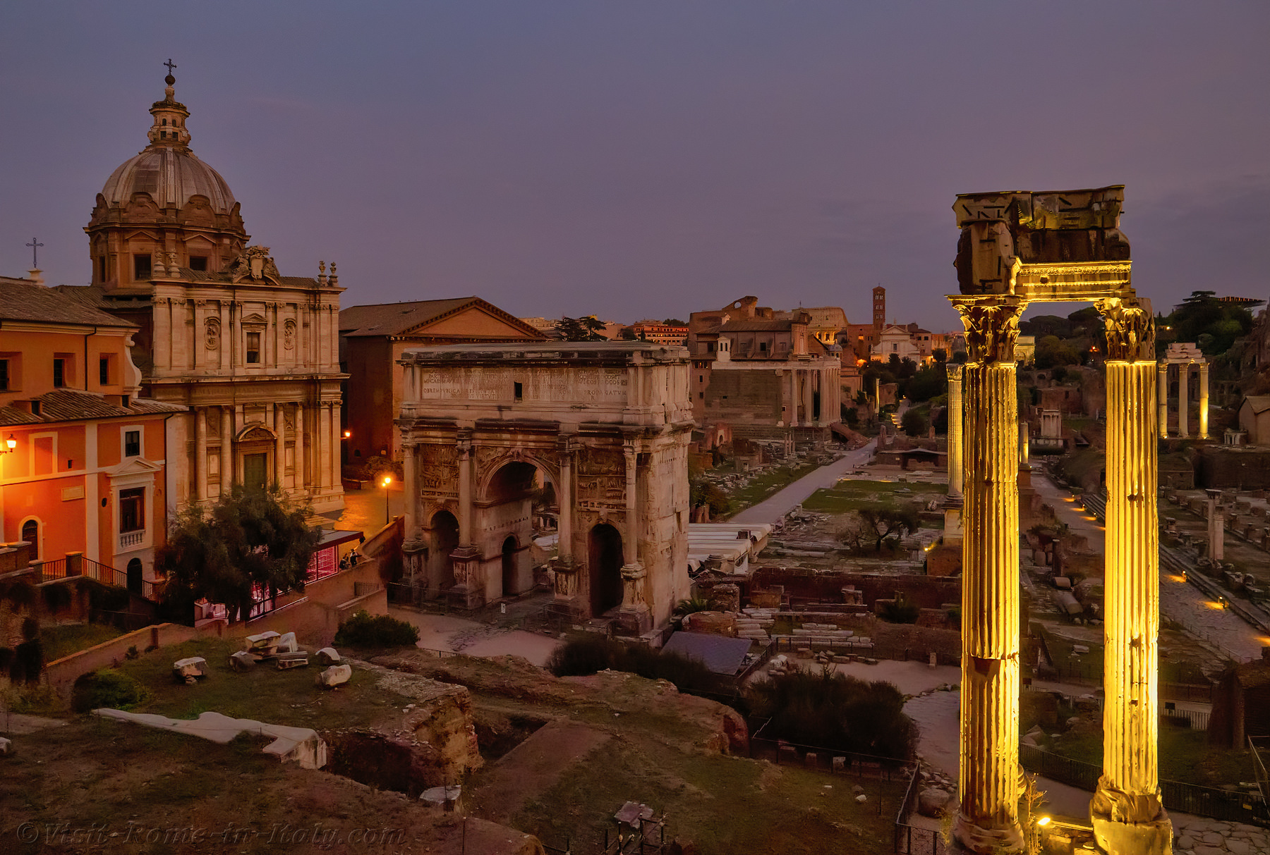 Roman Forum At Night